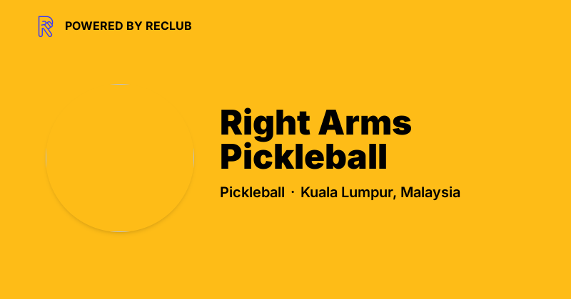 Right Arms Pickleball - Reclub