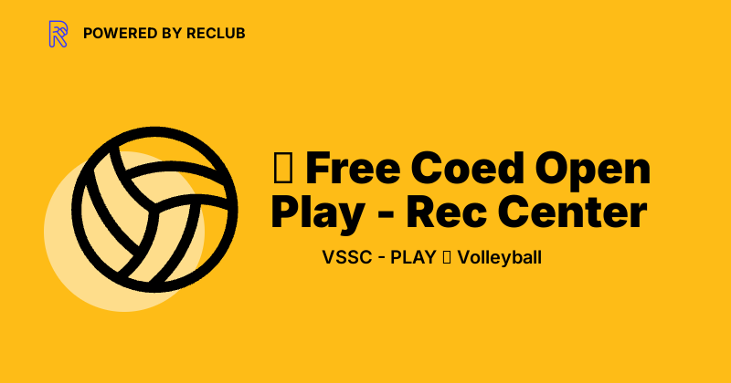 🟣 Free Coed Open Play - Rec Center - Reclub